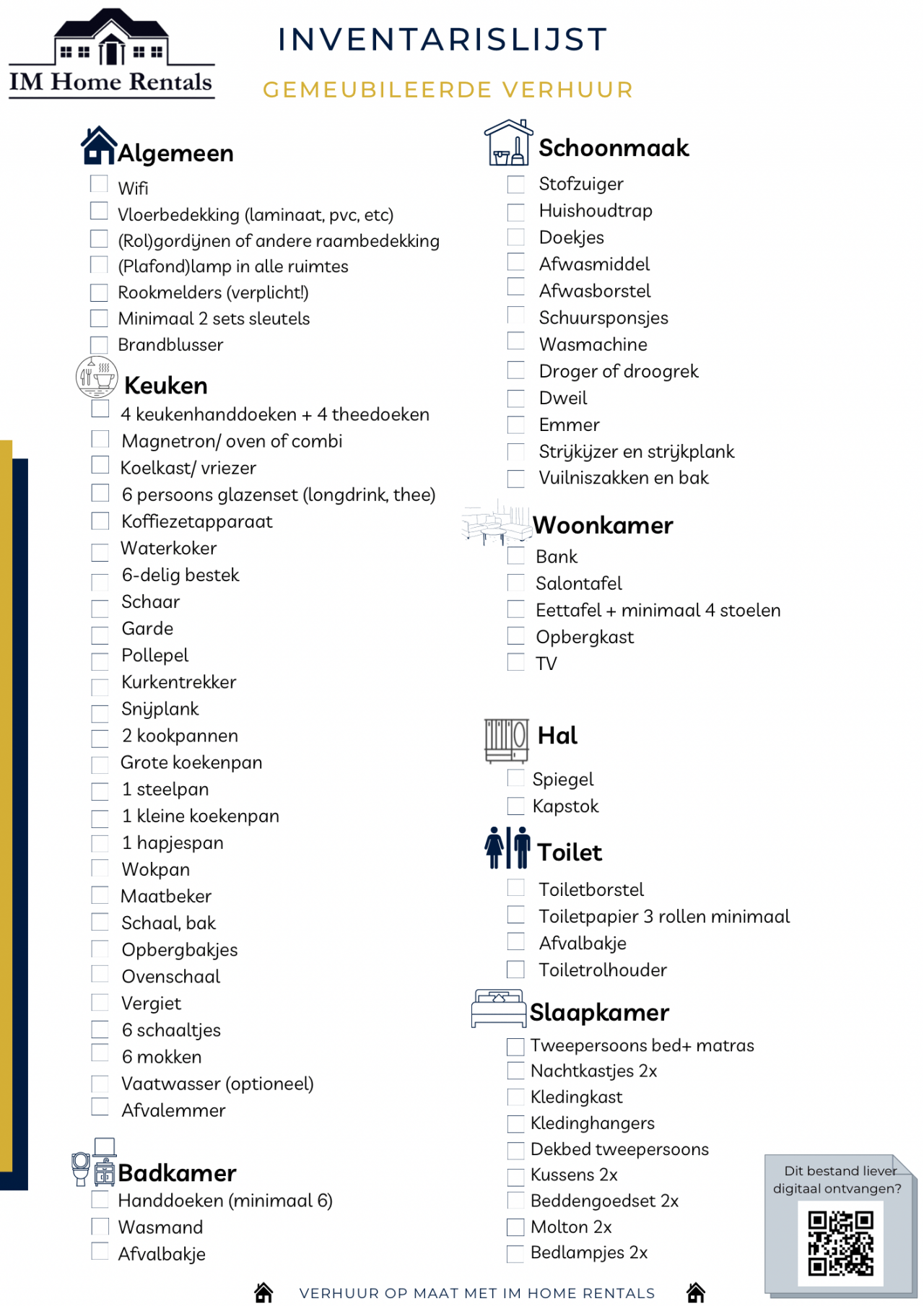 Inventarislijst gemeubileerd verhuren: welke inventaris heb ik nodig